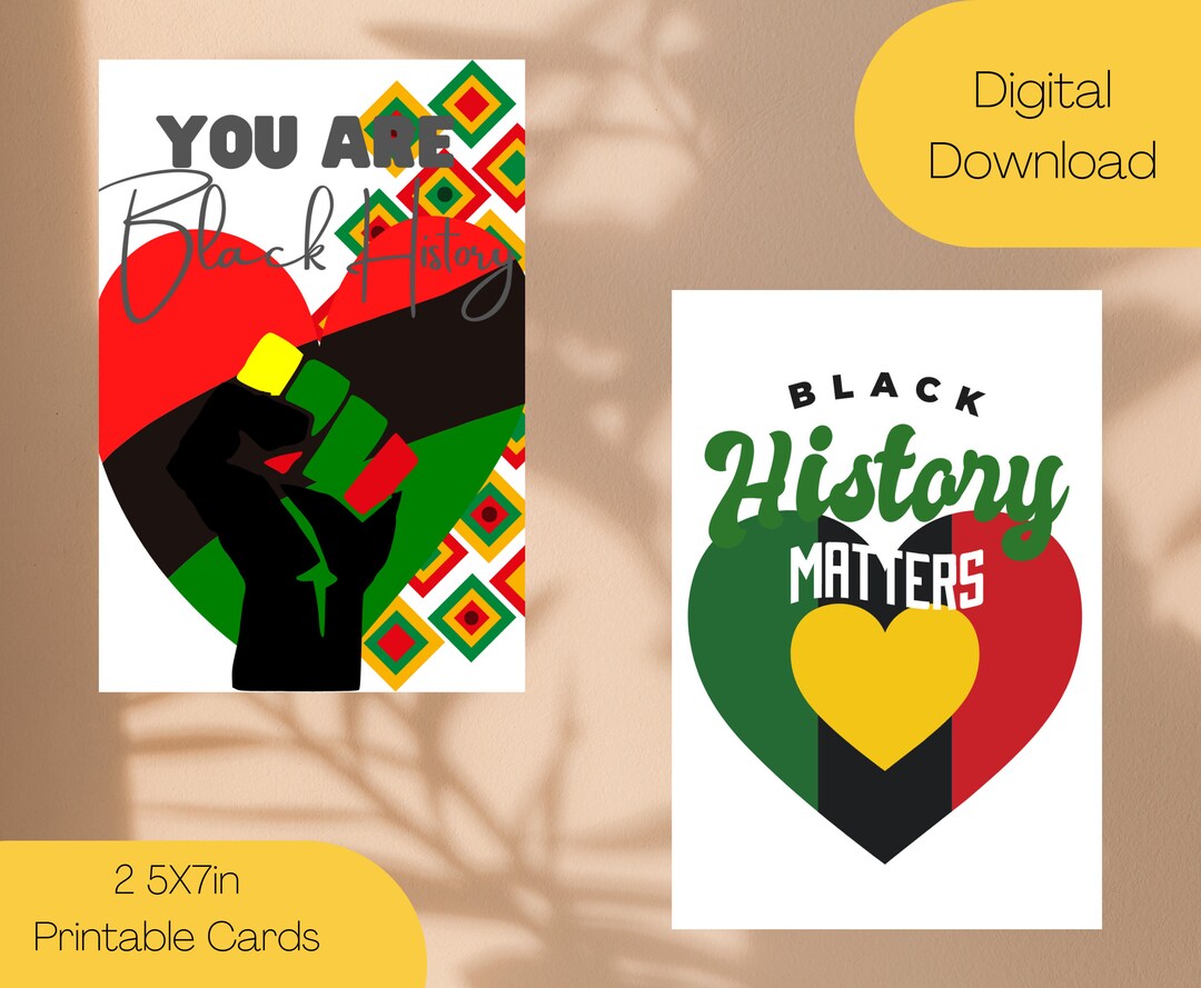 Black History Month Cards | Printable African American History Cards ...