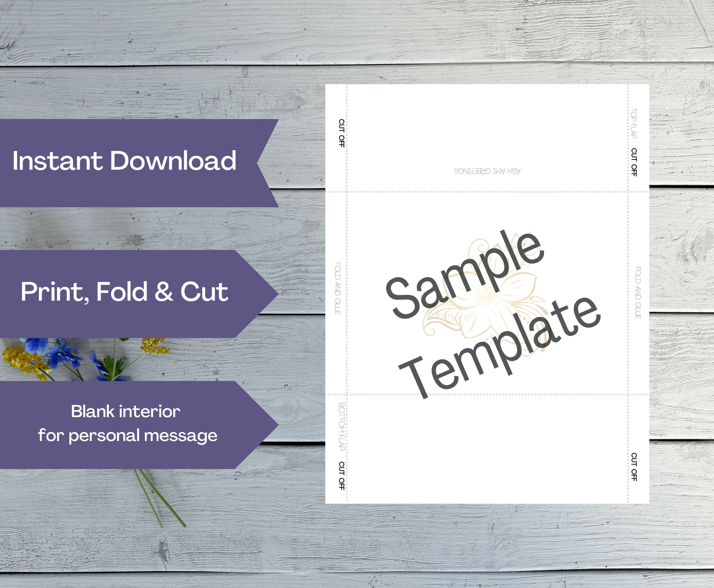 Printable Envelope Template Heart Envelope 5X7 Card - Etsy