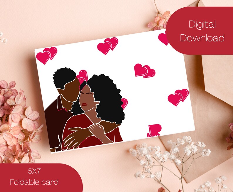 Black Couple Anniversary Card | New Couple Card | African American Love ...