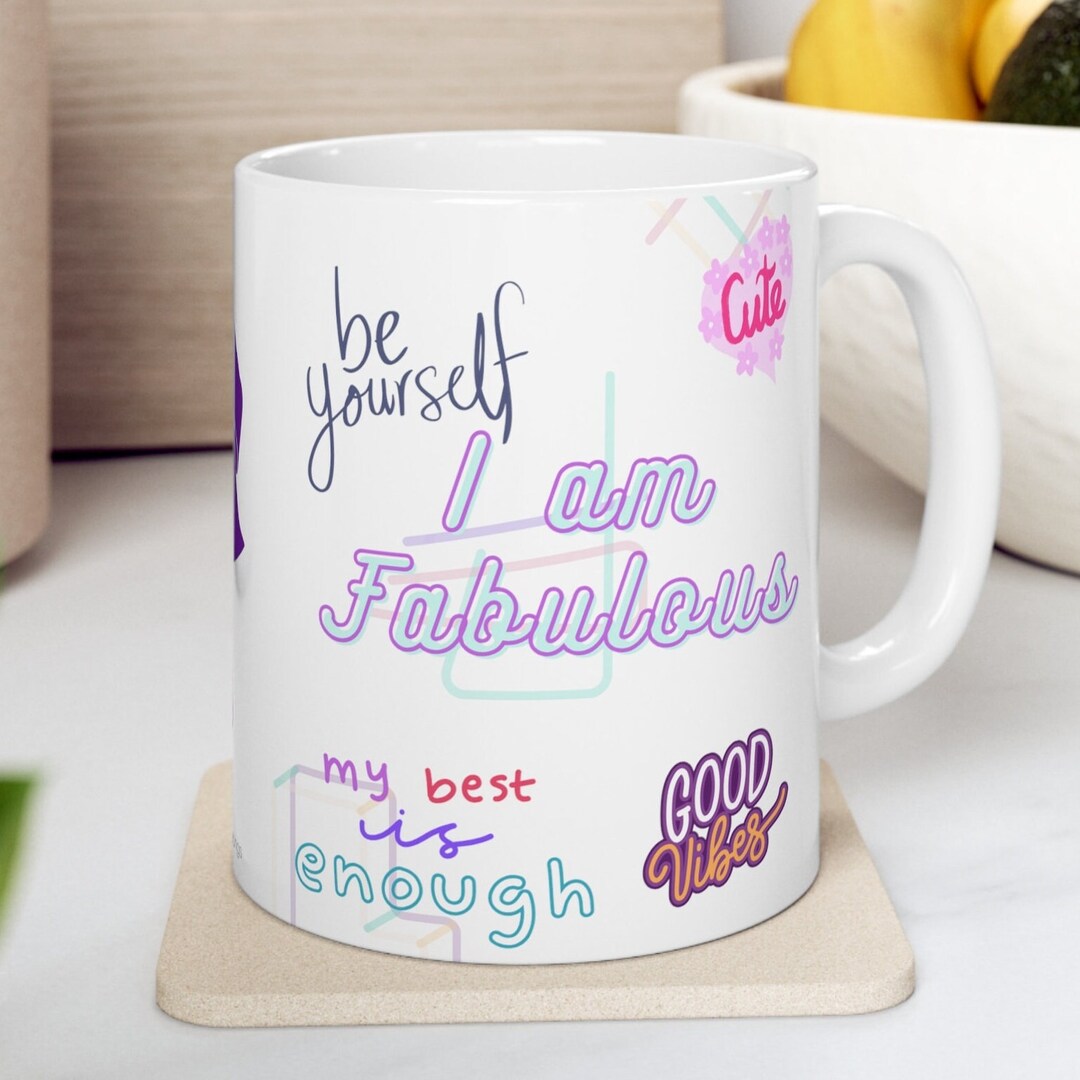 Positive Affirmation Mug Positivity Mug Good Vibes Mug Girl Affirmation ...