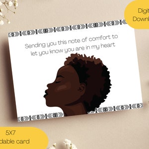 Black Condolence Card | African American Sympathy, Printable (PDF) - Etsy