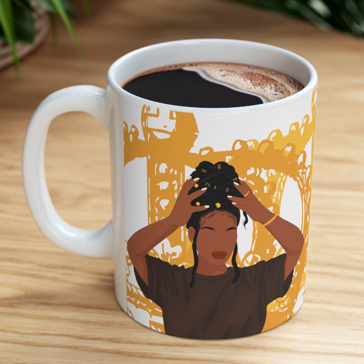 Black Queen Ceramic Mug for Sister African American Mug for Her Afro ...