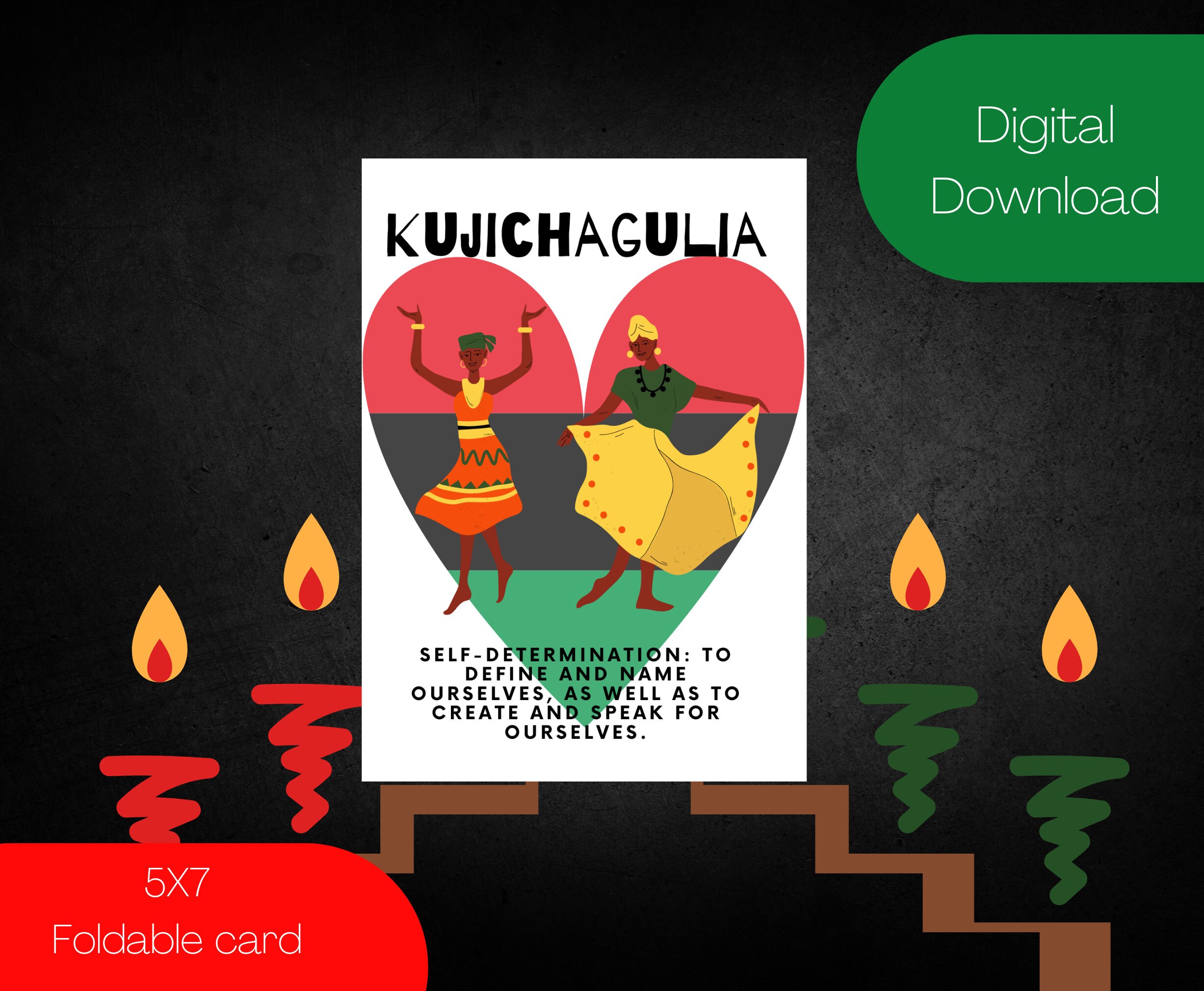 Kwanzaa Principles 8 Kwanzaa Card Set Printable Kwanzaa Cards African ...