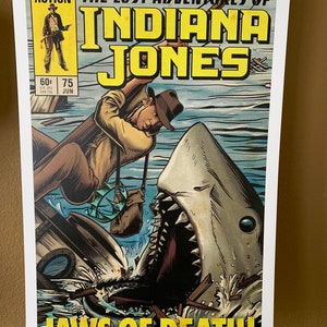 11x17 Jaws Crossover Vintage Marvel Further Adventures of Indiana Jones ...