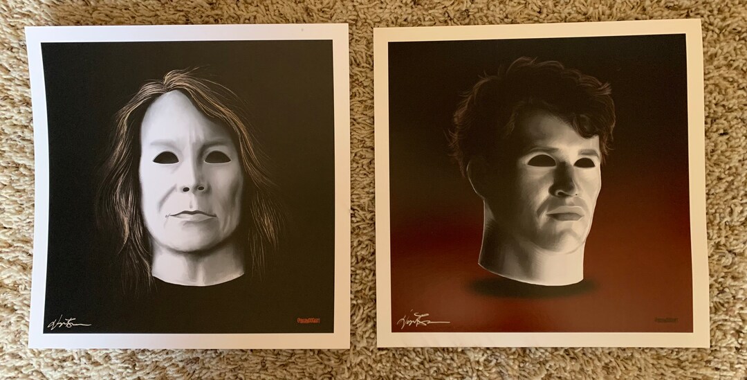 Halloween 11x11 Prints (1x) Corey Cunningham/(1x) Laurie Strode Mask - Etsy