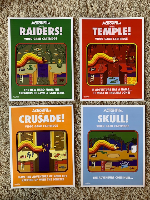 Pitfall Atari Game inspired Indiana Jones Set of 4 Raiders | Etsy