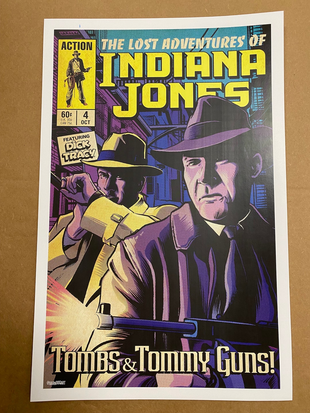 Vintage Indiana Jones Comic Cover Art Tribute Featuring the Dock Tracy ...