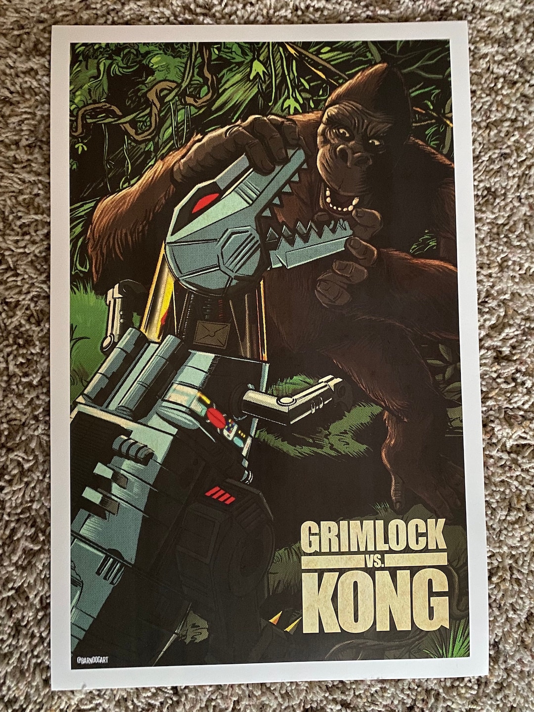 11x17 Poster Grimlock Vs King Kong Skull Island Dinobots Willis O’brien ...