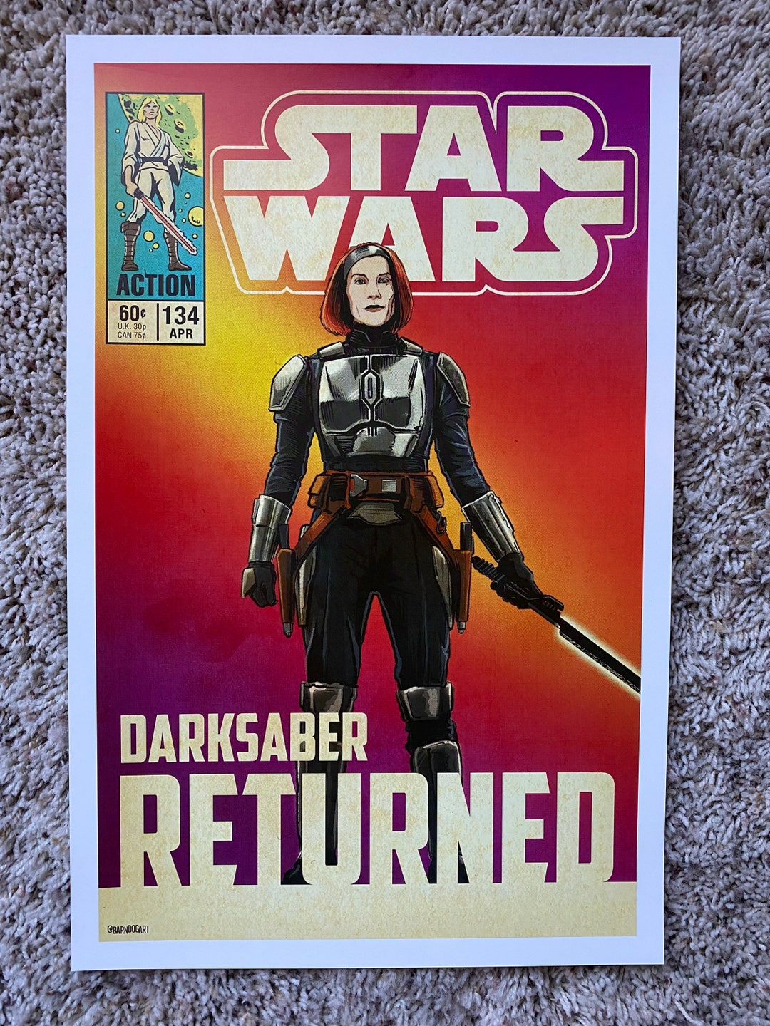 11x17 Star Wars Mandalorian Bo-katan Katee Sackoff V3 Darksaber Returned VINTAGE Comic Cover ...