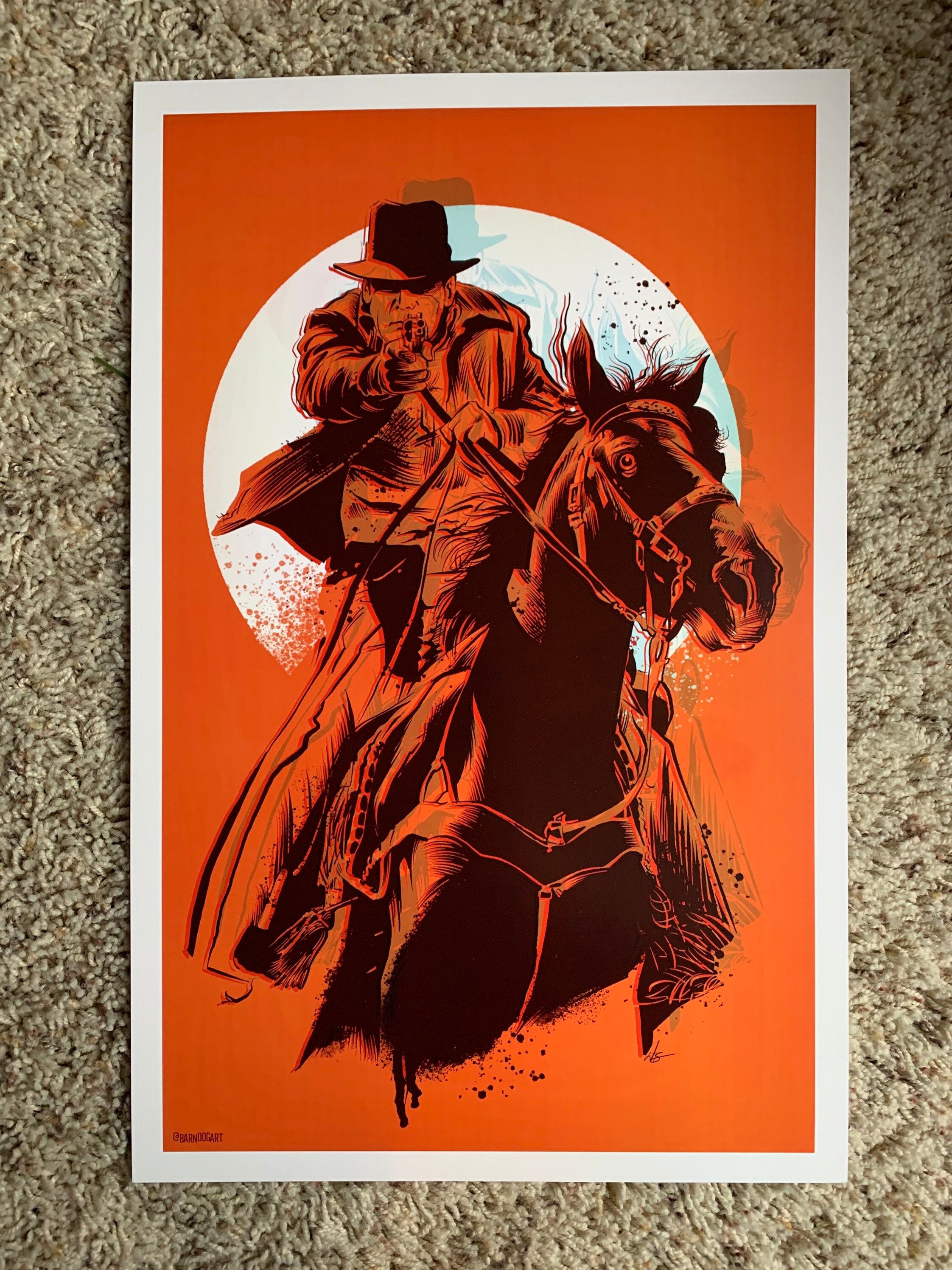 Indiana Jones on horseback Last Crusade retro style art 11x17 | Etsy