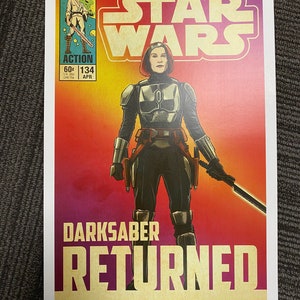 11x17 Star Wars Mandalorian Bo-katan Katee Sackoff V3 Darksaber Returned VINTAGE Comic Cover ...