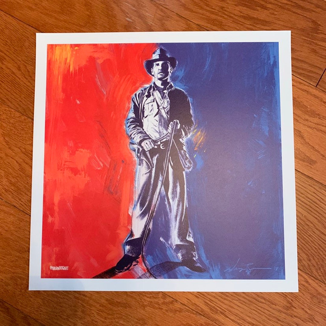 Indiana Jones "red White and Blue" Print 11x11 on Cardstock - Etsy