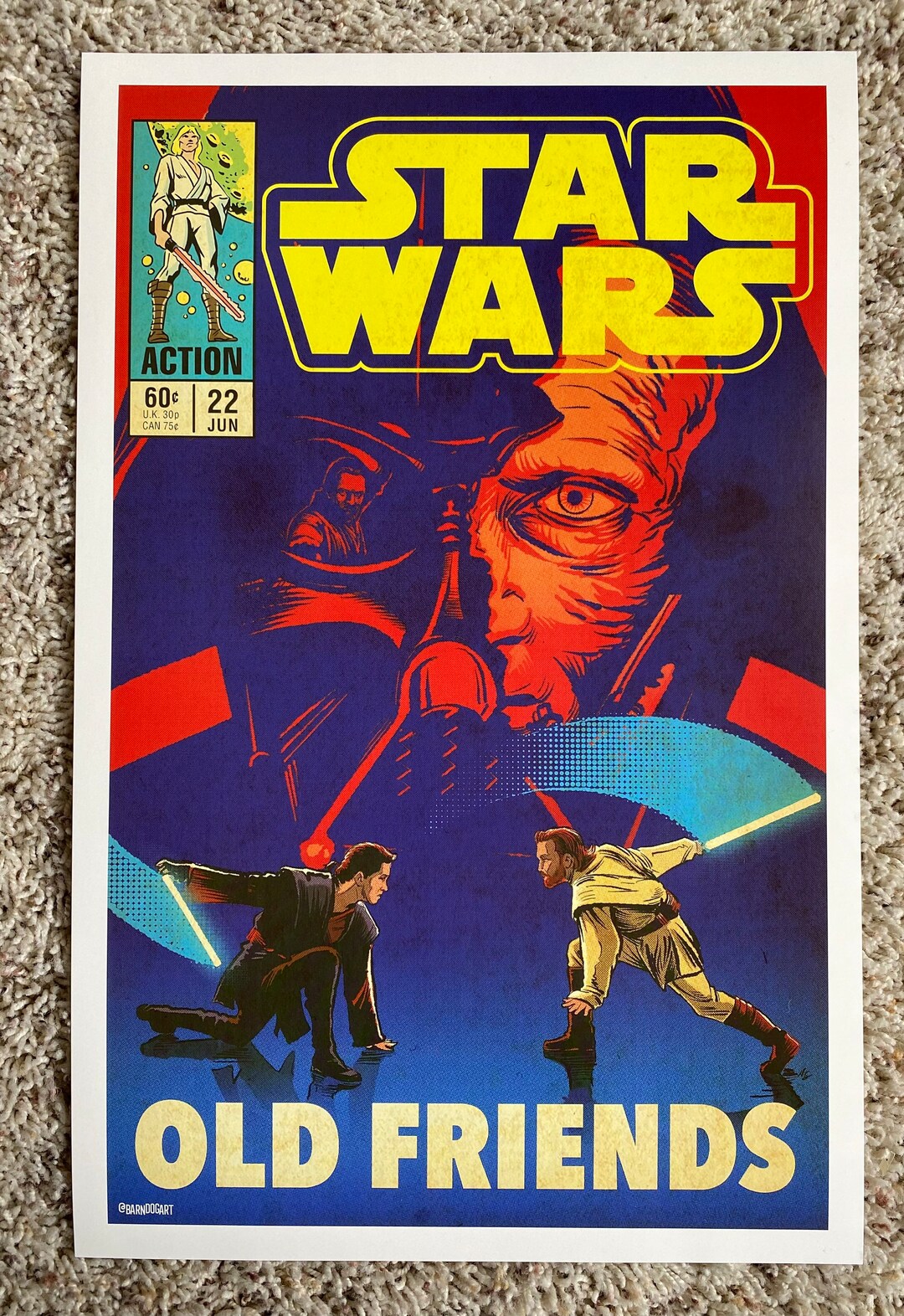 11x17 Star Wars Obi Wan Kenobi Darth Vader Old Friends VINTAGE Comic ...