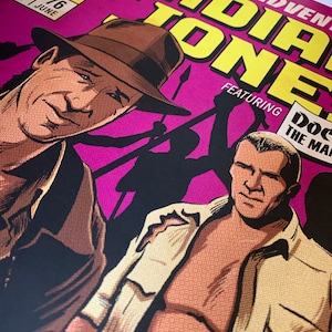 Vintage Indiana Jones Comic Cover Art Tribute Featuring Doc Savage Man ...