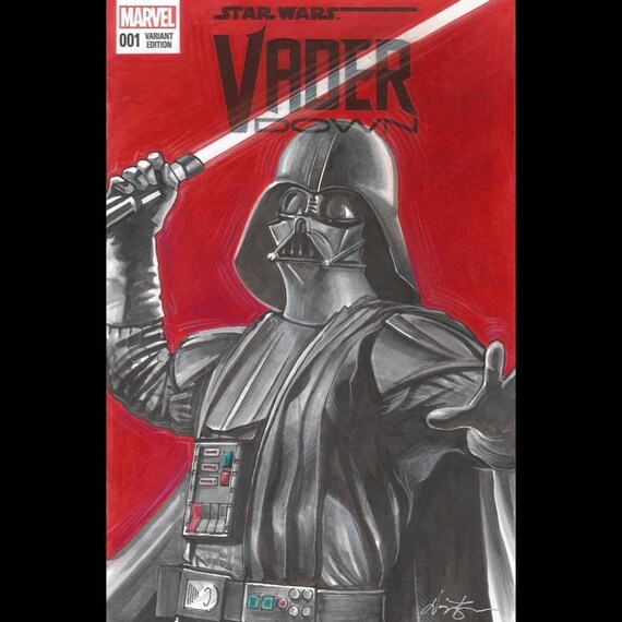 Star Wars Darth Vader Vader Down Comic original Illustration - Etsy
