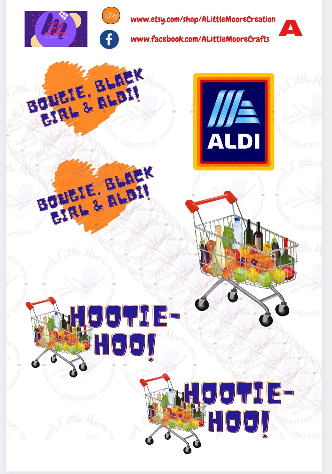 Bougie Black Girl Loves Aldi Aldi Stickers Grocery Stickers Aisle of ...