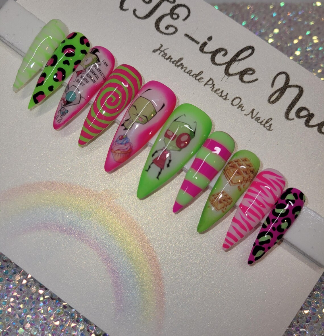 Invader Zim (xl and Xxl Only)custom Gel Press on Nails - Etsy