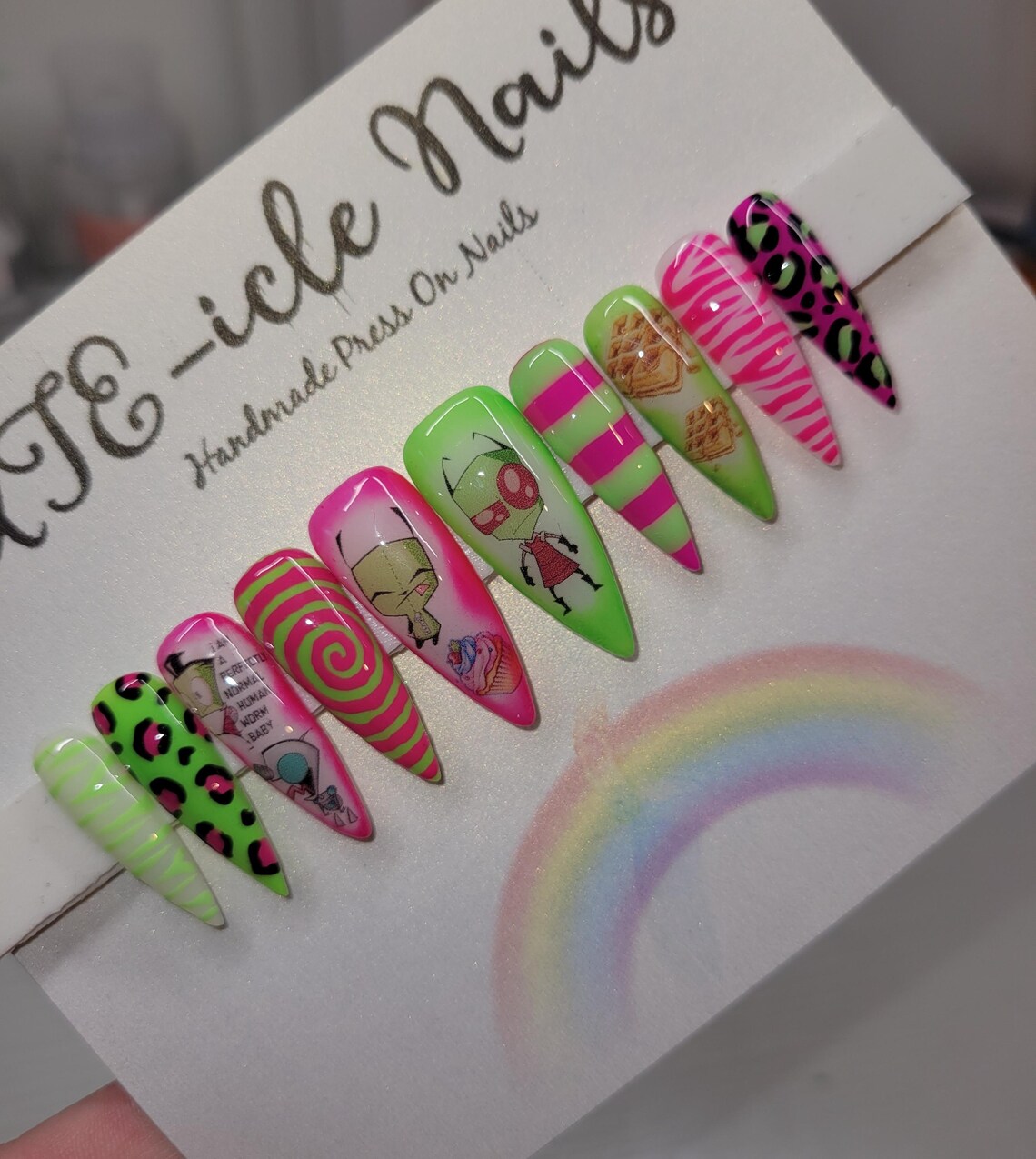Invader Zim (xl and Xxl Only)custom Gel Press on Nails - Etsy