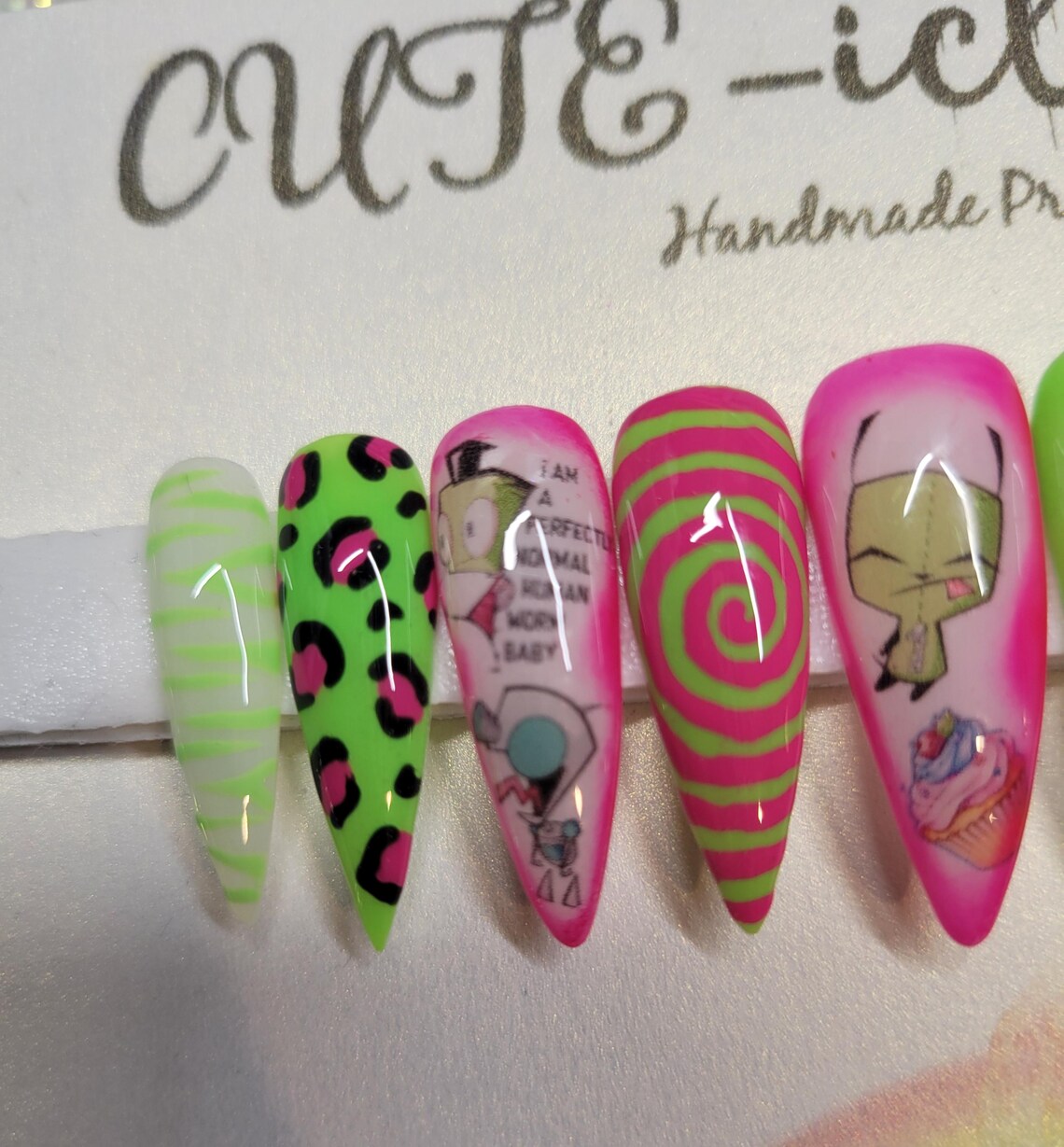 Invader Zim (xl and Xxl Only)custom Gel Press on Nails - Etsy