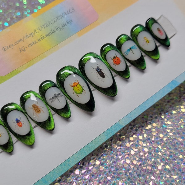 Ombre Chrome Cherry Nails /custom Press on Nails/ Hand Made Press on ...