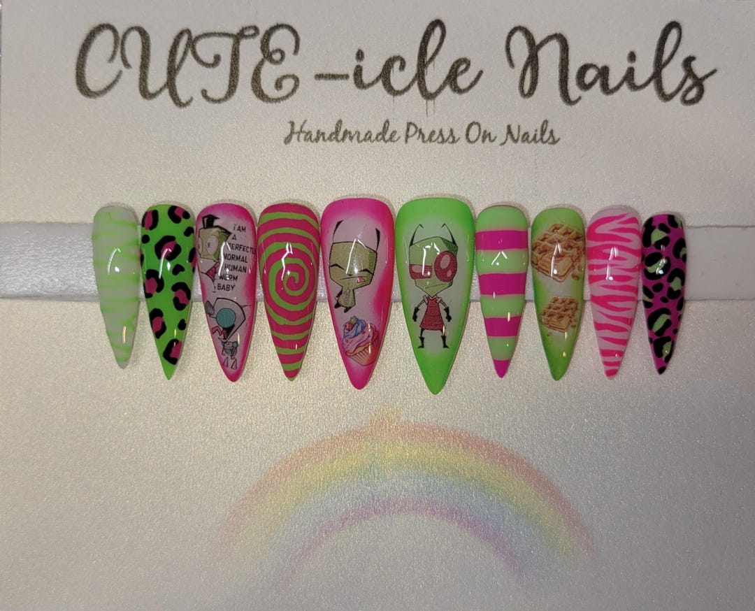 Invader Zim (xl and Xxl Only)custom Gel Press on Nails - Etsy
