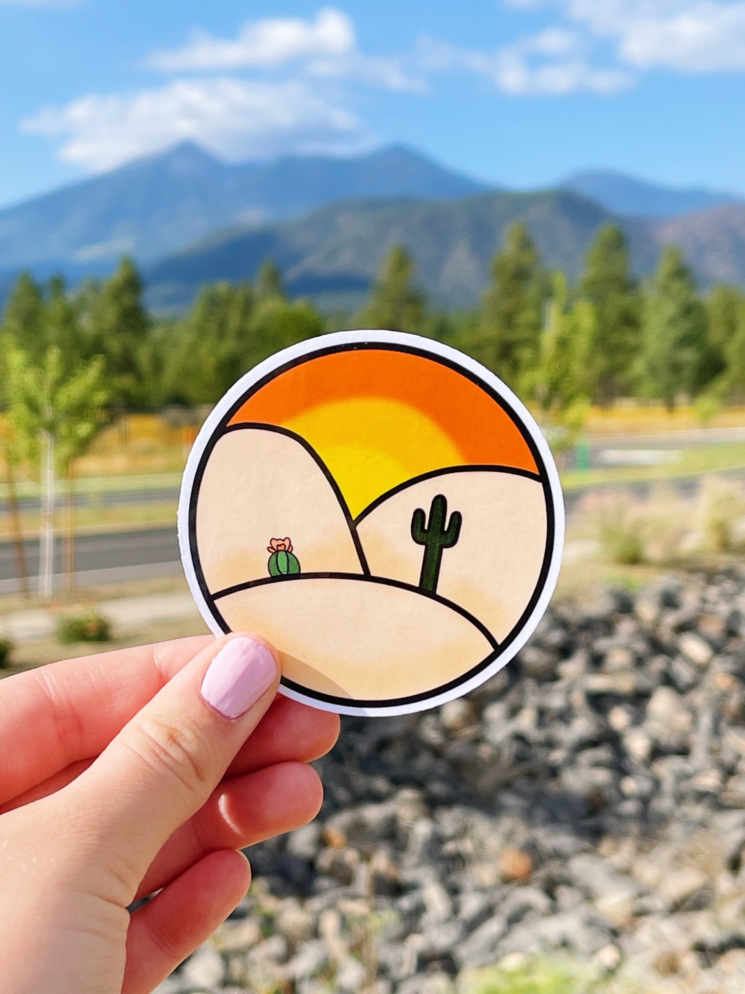 Desert Sticker - Cute Water Resistant Decal - Aesthetic Sticker for ...