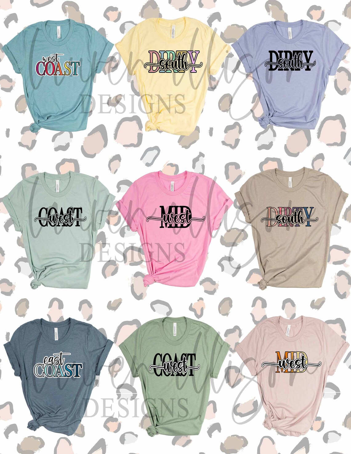 Regions of the US Clip Art Bundle - Regions Sublimation - Regions ...