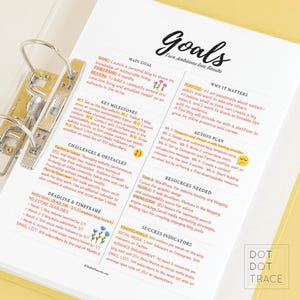 Printable Goal Planner & Success Tracker Break Down Your Goals Achieve ...