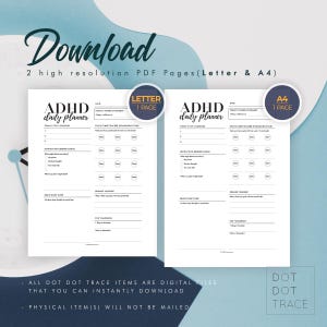 ADHD Daily Planner Printable: Focus Sheet, Brain Dump & Pomodoro ...
