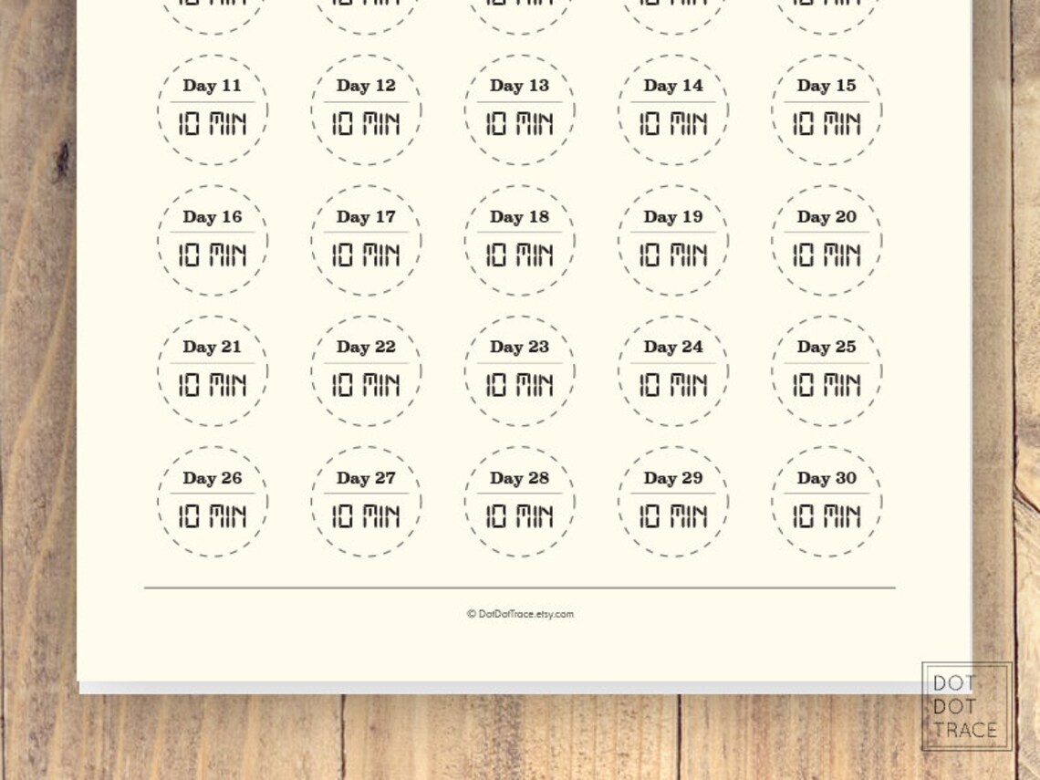 Printable 30 Day 10 Min Stretching Challenge Stretch Your Body | Etsy