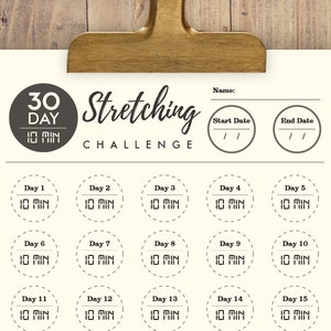 Printable 30 Day 10 Min Stretching Challenge Stretch Your Body for 30 ...