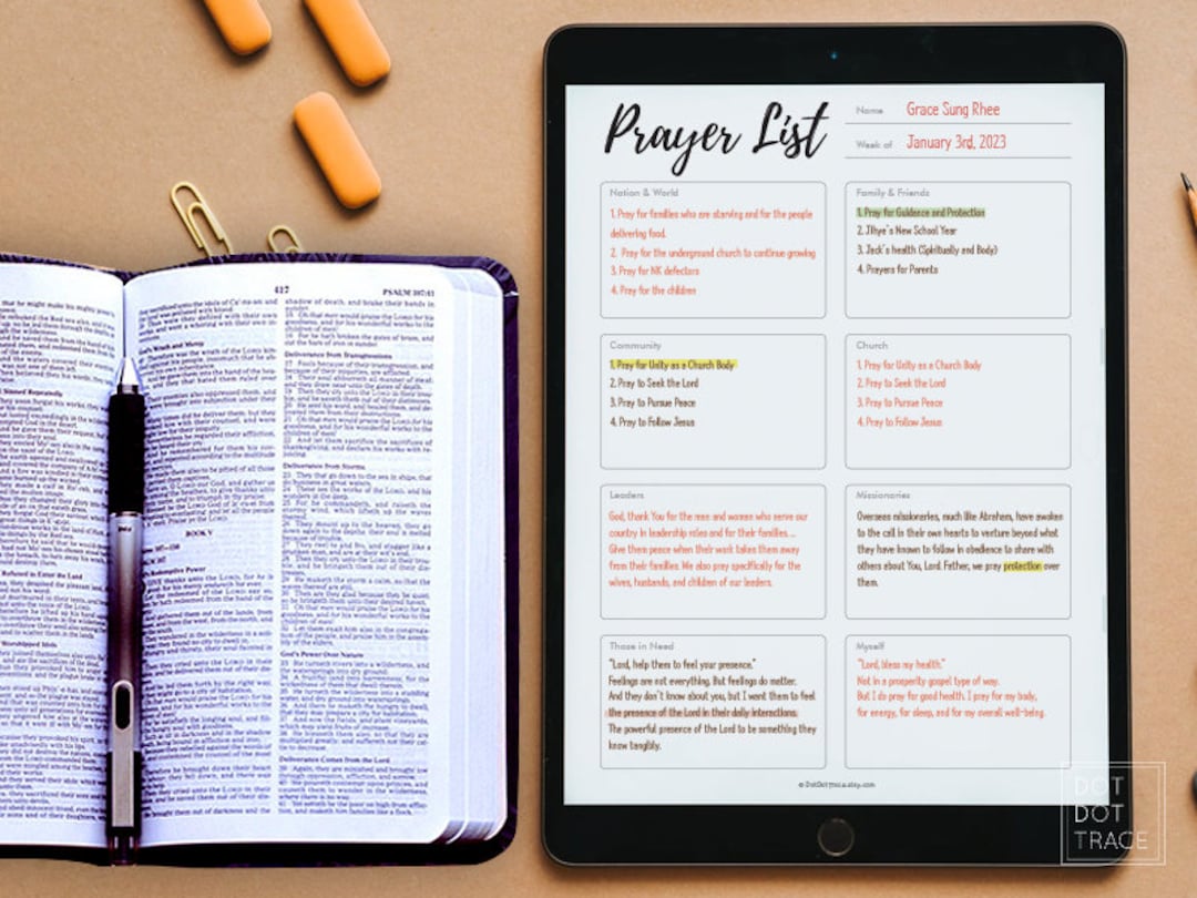 Printable Weekly Prayer List Template (digital Download) - Etsy
