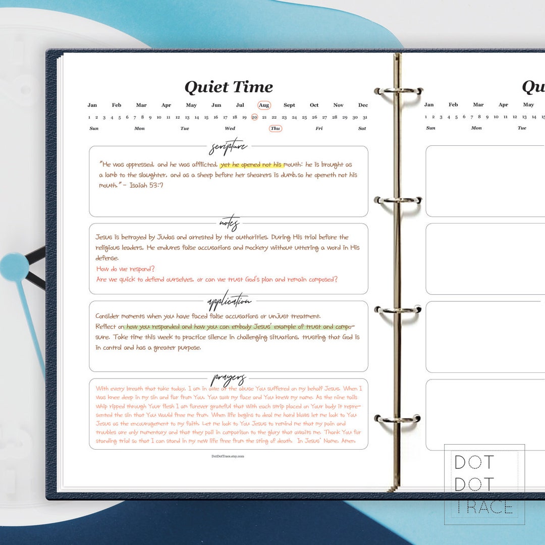 Printable Quiet Time Journal: Daily Devotionals & Scripture (PDF) - Etsy