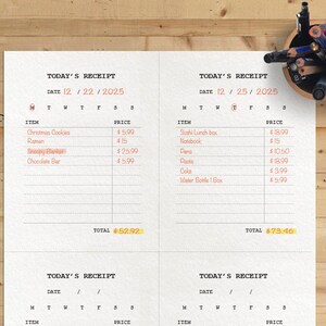 Printable Today’s Receipt 4 Pages of Today’s Receipt on Letter & A4 ...