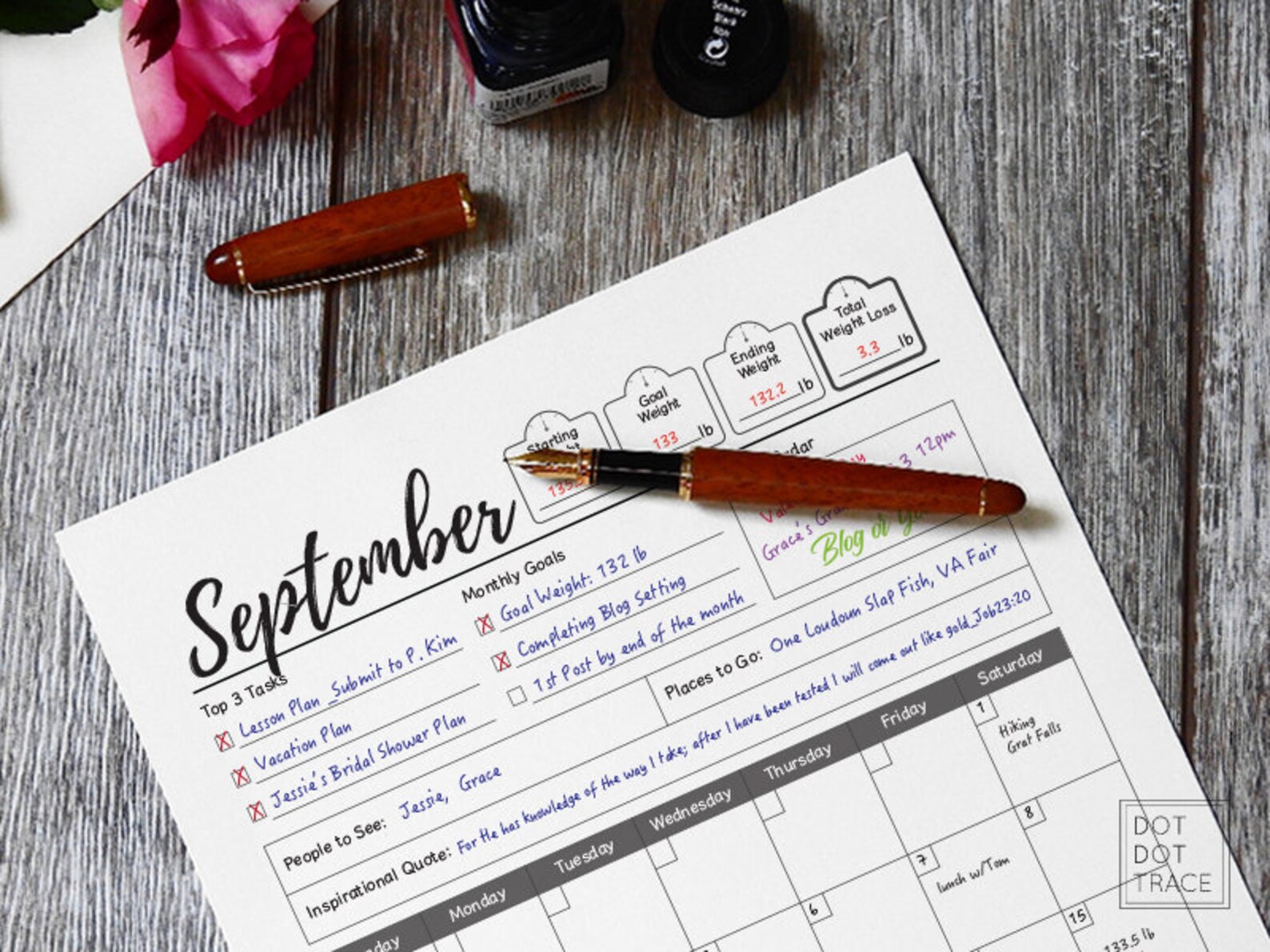 Printable 12 Month Planner Monthly Planner Monthly Weight Loss - Etsy