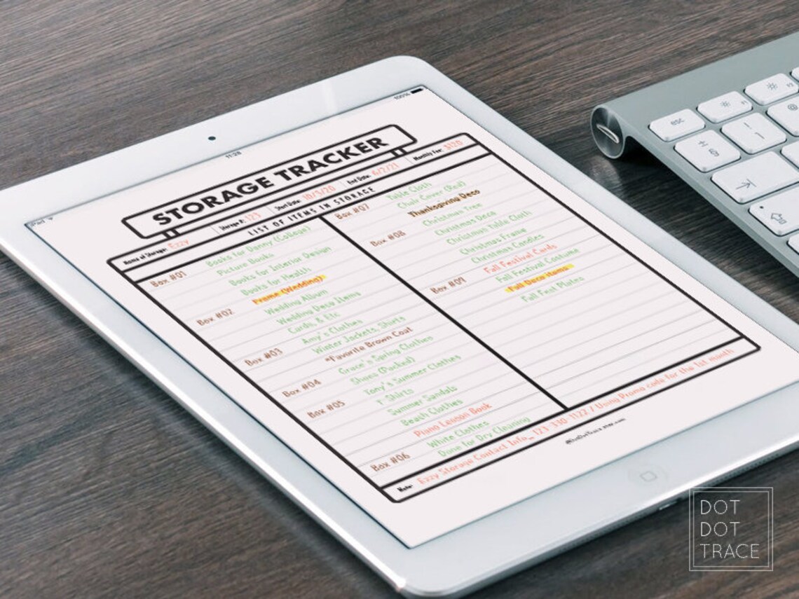 Printable Storage Tracker List Moving Tracker Storage Box List - Etsy
