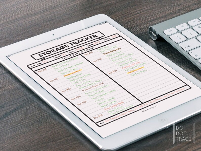 Printable Storage Tracker List Moving Tracker Storage Box List of Boxes ...