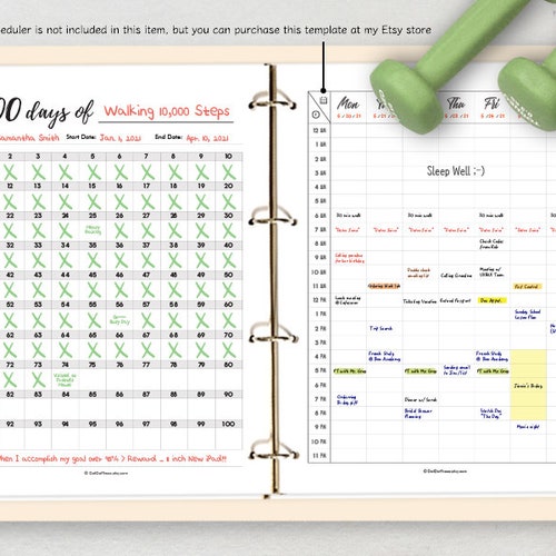 Printable 100 Days of Challenge 100 Day Goal Planner 100 Days - Etsy