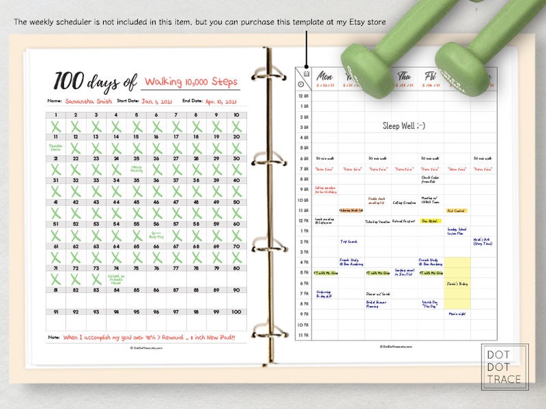 Printable 100 Days of Challenge 100 Day Goal Planner 100 Days of Habit ...