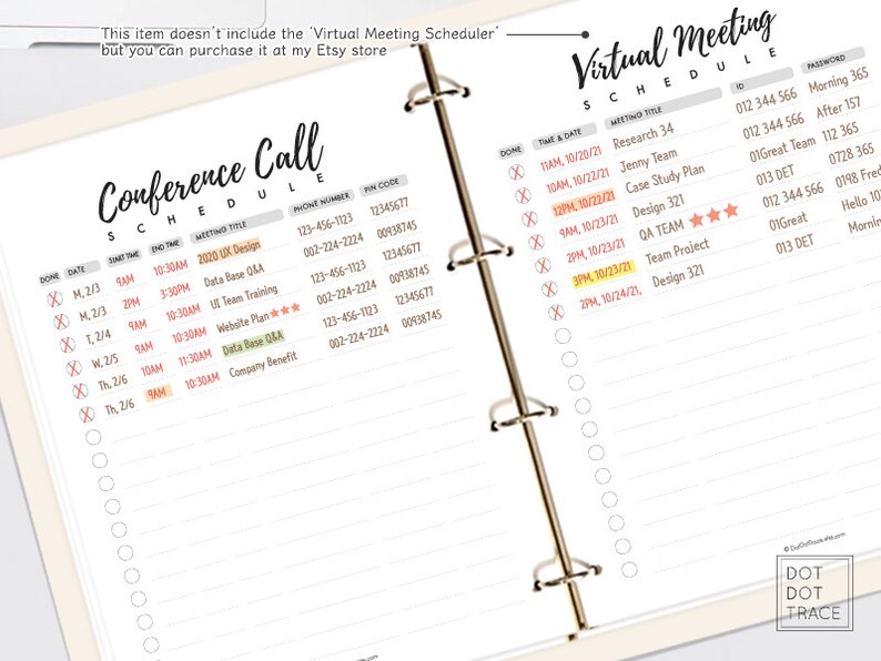 Printable Conference Call Schedule Template Conference Call | Etsy
