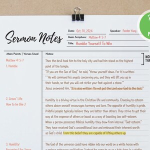 New_ Printable Sermon Notes Sermon Summary Note Christian Planner ...