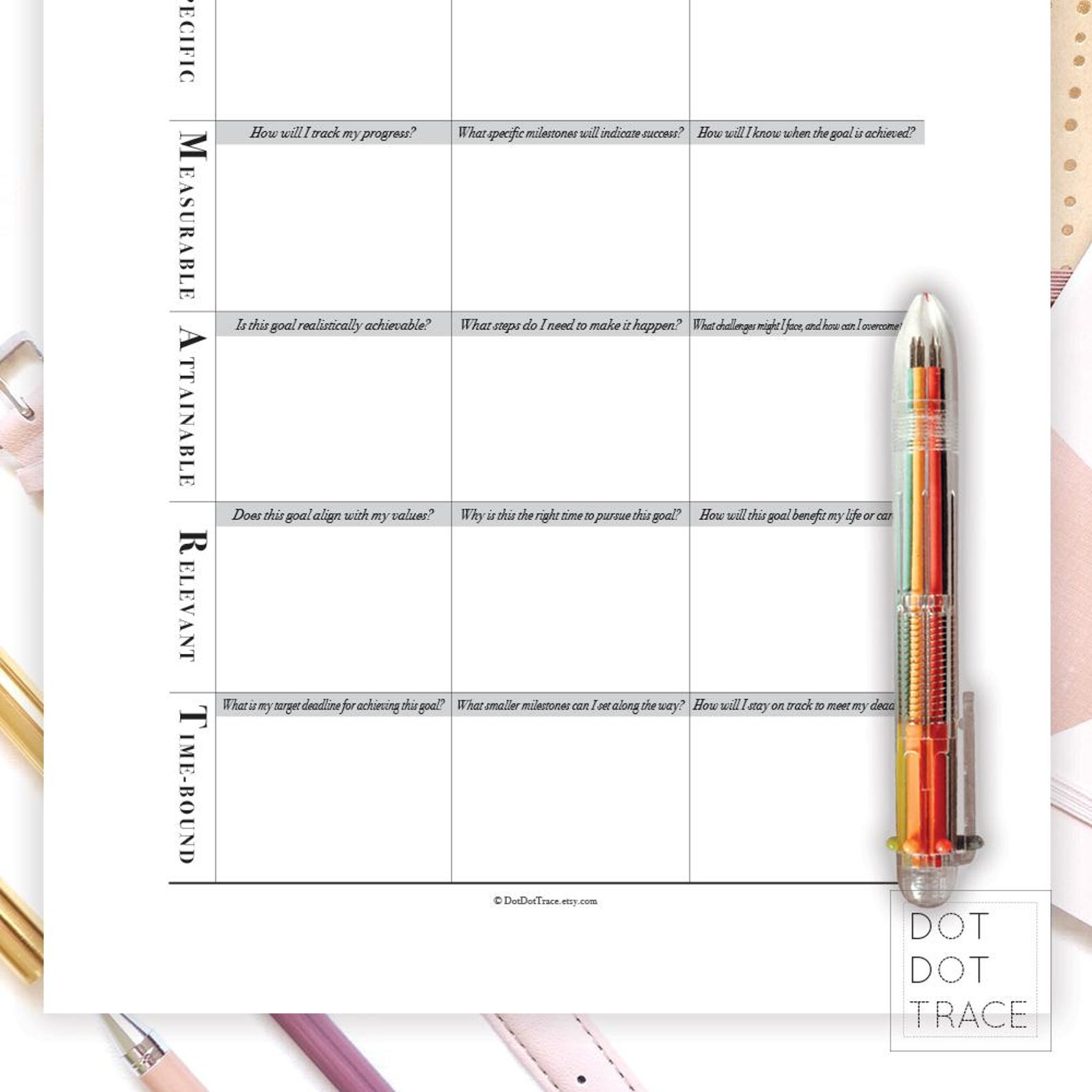 SMART Goal Planner Template: Happy Planner Classic (PDF) - Etsy