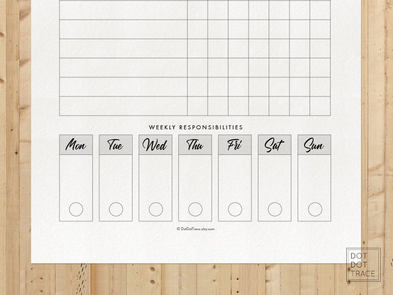 Printable Responsibility Chart My Responsibilities Daily to Do - Etsy