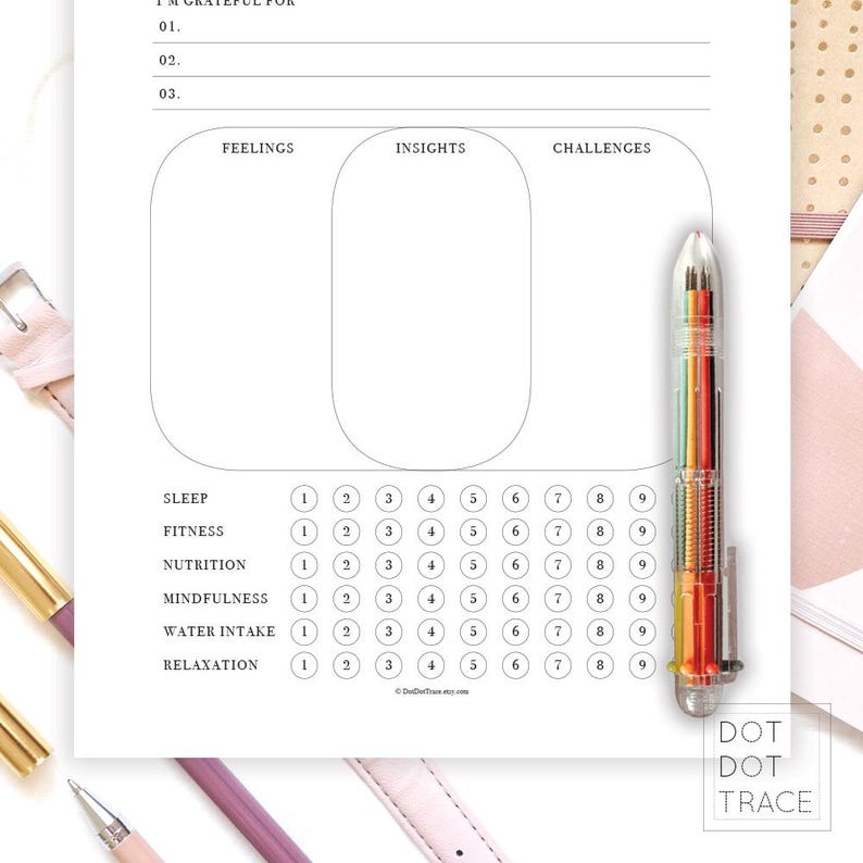 Printable Daily Reflection Journal: Self-care Tracker (PDF) - Etsy