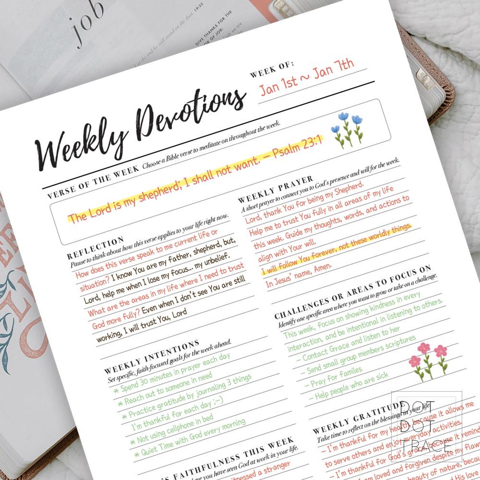 Weekly Devotions Printable: Classic Happy Planner Size (PDF) - Etsy