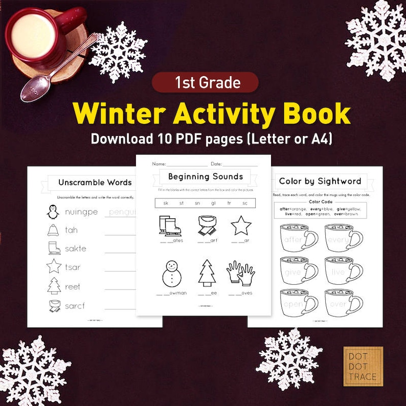 Printable 1st Grade Winter Activity Book Printable Worksheets for 1st ...