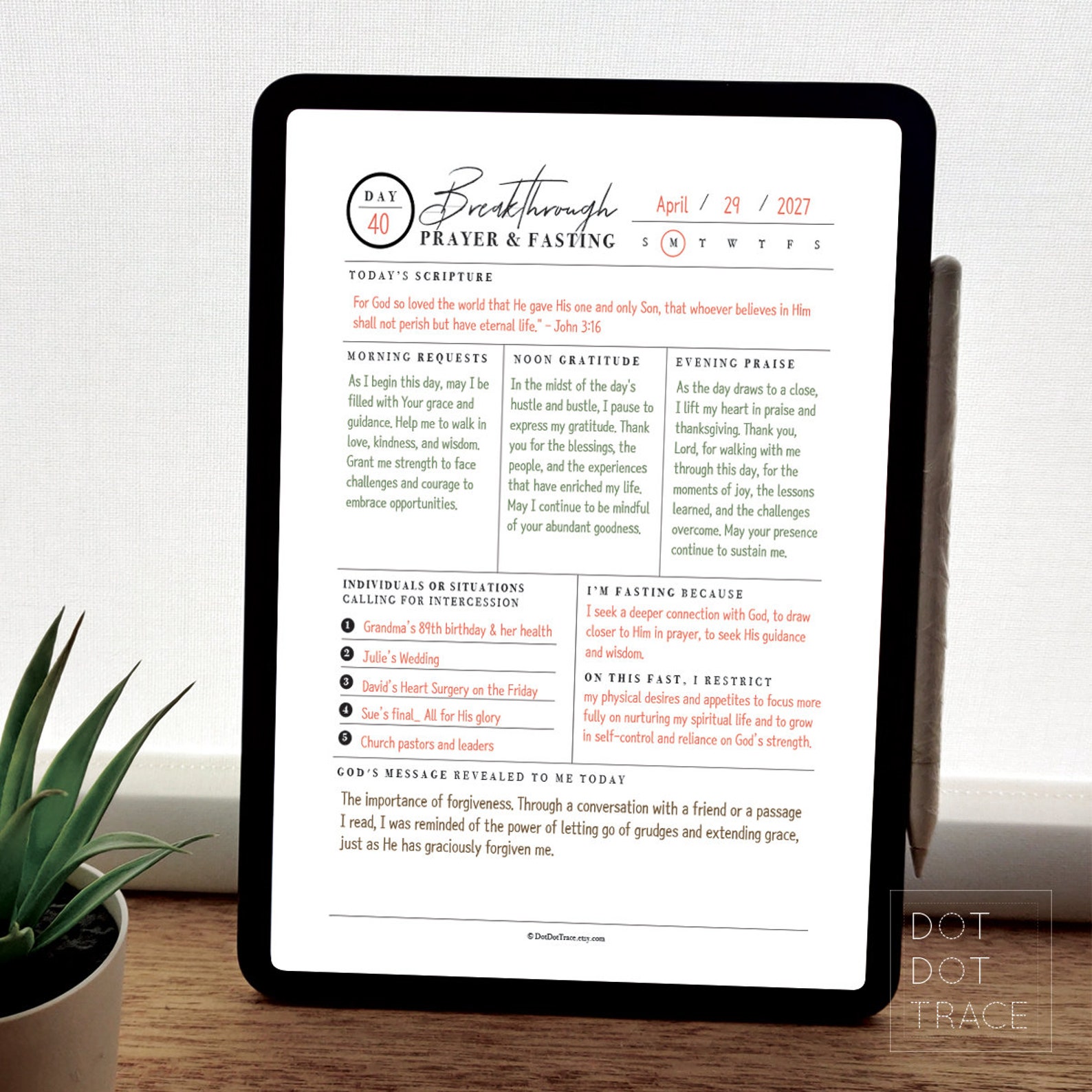 Printable Prayer and Fasting Journal: Daily Breakthrough Log (PDF) - Etsy