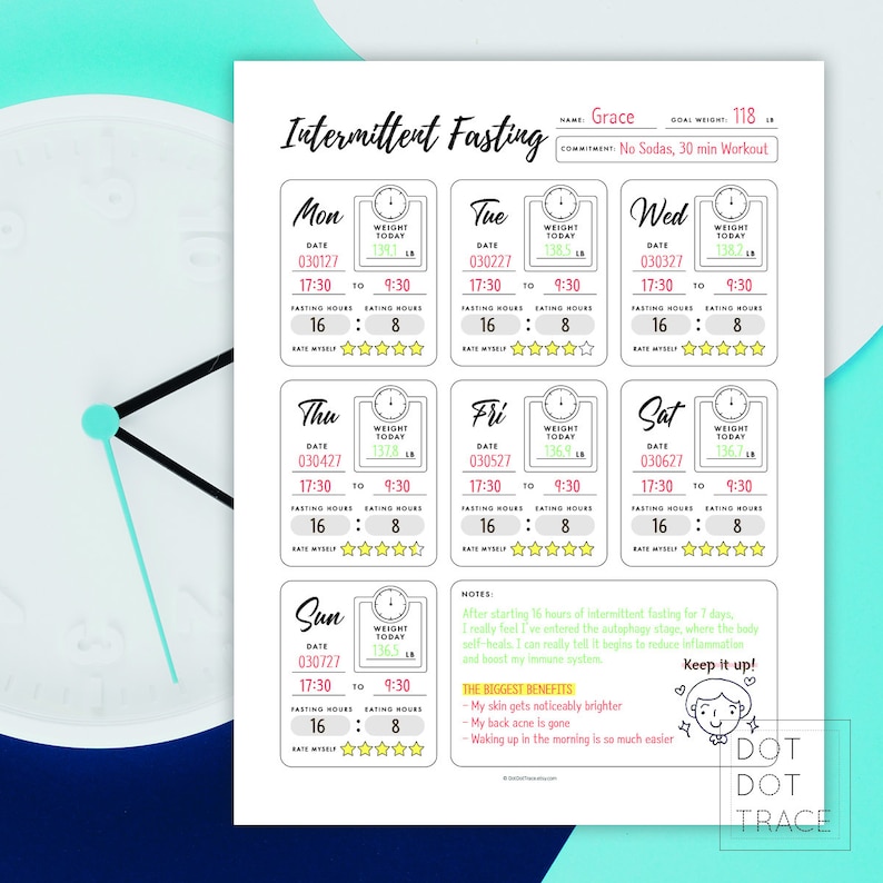 Printable 7 Day Intermittent Fasting Tracker Intermittent Fasting Log ...