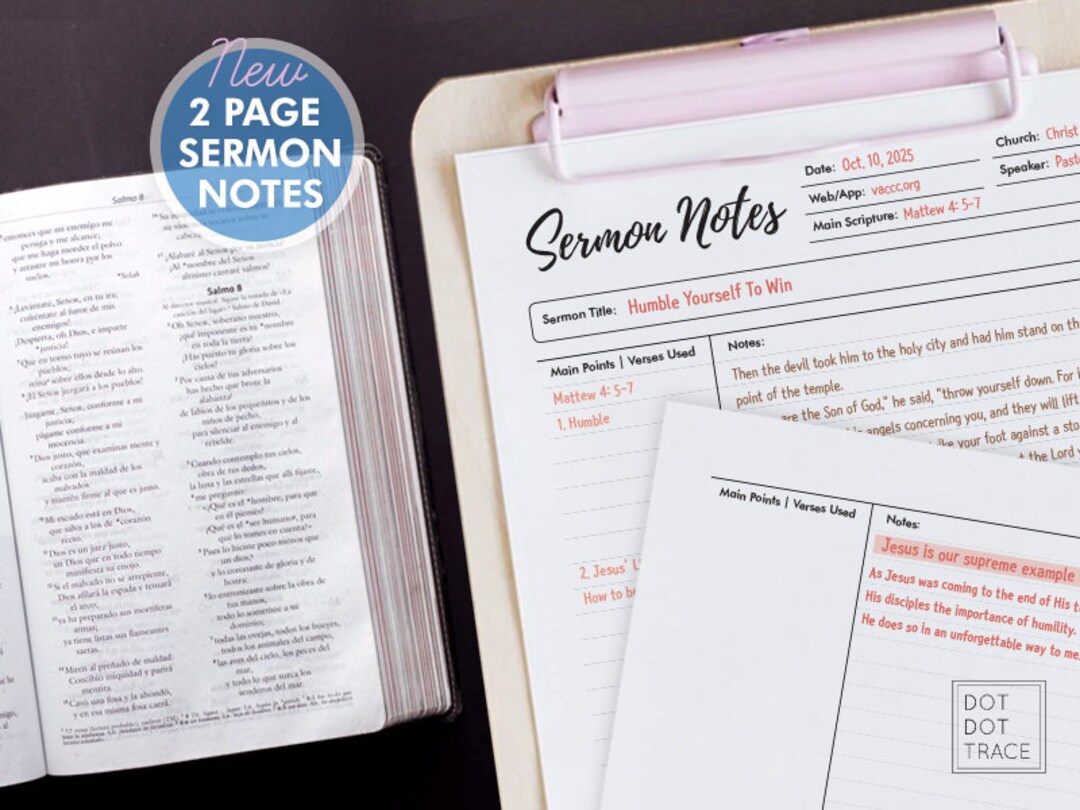 New_printable 2page Sermon Notes Sermon Summary Note Christian Planner ...