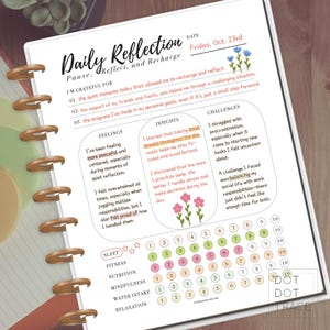 Printable Daily Reflection Journal happy Planner Classic Daily ...